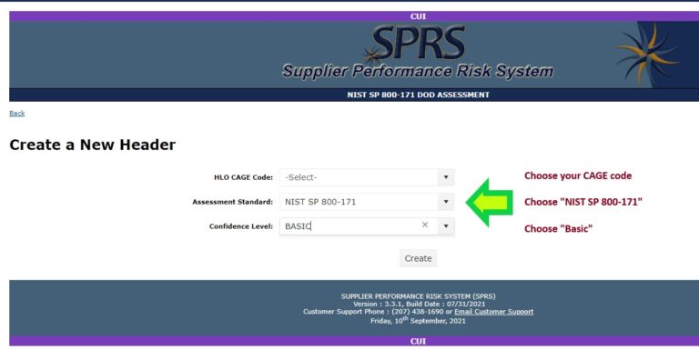 How to generate your NIST 800-171 DoD self assessment (SPRS) score